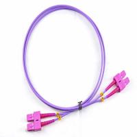 China SC Patch Cord Optical Fiber Duplex 2.0mm  LSZH OFNR Multimode  OM4 Purple for sale