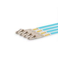 China Blue Mpo Fiber Patch Cord Om3 2.0mm 3.0mm Breakout Lc Connector Cable Assembly for sale