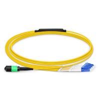 China Singlemode MPO MTP Fiber Patch Cord LSZH Jacket Fanout 8 Cores OS2 LC Connector for sale
