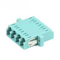 China LC QUAD fiber optic adapter with shutter OM3 OM4 Fast Connector with flange for sale