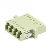 China LC QUAD fiber optic adapter with shutter OM3 OM4 Fast Connector with flange for sale