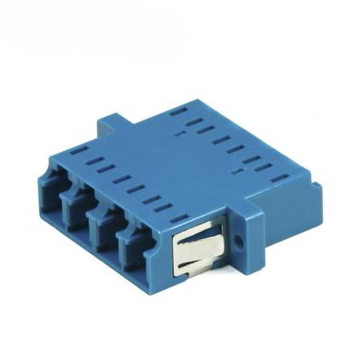 China LC QUAD fiber optic adapter with shutter OM3 OM4 Fast Connector with flange for sale