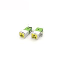 China Shutter Single Mode optical fibre connectors Simplex Green SC APC Quick Connector for sale