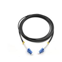 China Outdoor Tactical Armored Fiber Optic Patch Cable 2 Core LC UPC G657A1 3.3mm TPU for sale