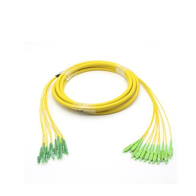 China Pre Terminated Single Mode Fiber Optic Patch Cord 12 Core SC APC To LC APC for sale