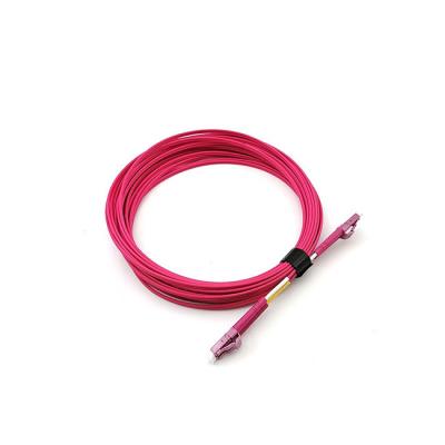 China Lc Patch Cord Duplex 2.0mm PVC LSZH PC - PC  Multimode OM4  Fiber Patch Cord for sale