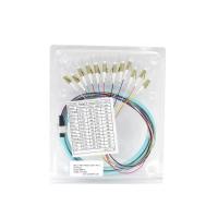 China 12 Cores LC Bundle Fiber Optical Pigtail Multimode 50 / 125um Om3 0.9mm for sale