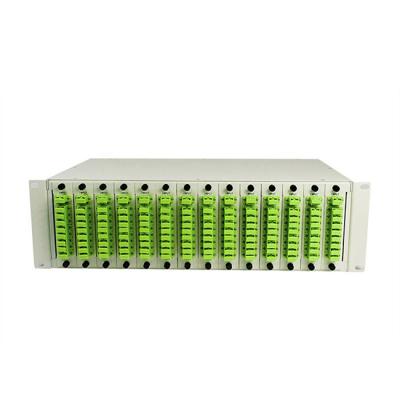 China 4U Rack Mount PLC Splitter LGX Chassis Rack Panel 1x2 1x4 1x8 Cassette Module for sale