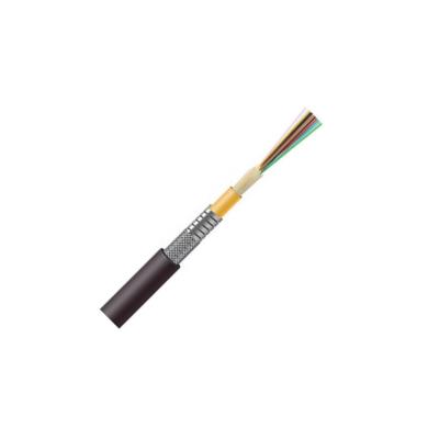 China Tactical 12 Core Armoured Fiber Optic Cable Bundle SM MM Telecom Black TPU Jacket for sale