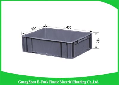 China Grey  Industrial Euro Stacking Containers Foldable Transport Non - Slip PP for sale