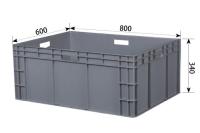 China Standard WarehouseEuro Stacking Containers Moving Storage Grey Light Weight for sale