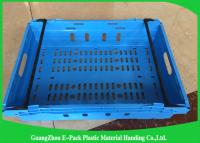 China Customzized Mesh Plastic Food Crates with Ergonomic handles or handgrips for sale