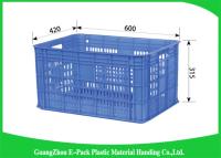 China Mesh Vegetablestacking Storage Boxes , Large Big Plastic Packing Crates Collapsible for sale