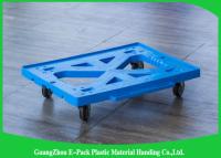 China Flat Blue Plastic Moving Dolly Four Wheels 100% PP Materials For Industrial for sale