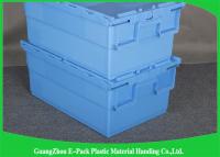China Foldable Large Distribution Plastic Attached Lid Containers Environmental Protection Blue for sale