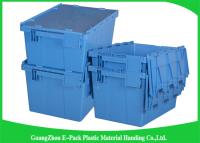 China Colored Logistic  Plastic Attached Lid Containers Easy Stacking Long Service Life for sale