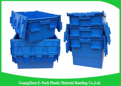 China Recyclable 60L Plastic Attached Lid Containers Blue Customized For Agriculture for sale