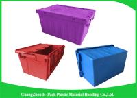 China Blue  PP Plastic Attached Lid Containers , plastic storage boxes with lids for sale