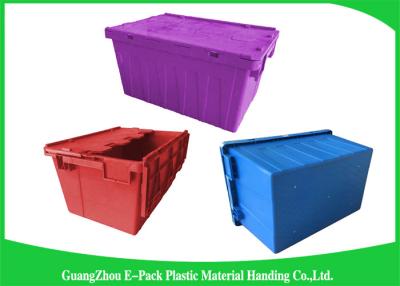 China Blue  PP Plastic Attached Lid Containers , plastic storage boxes with lids for sale