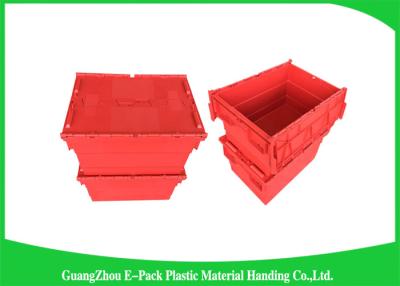 China Large Volume Stackable Storage Plastic Containers with Attached Lids 600*400*365mm for sale
