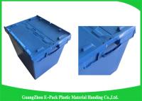 China Moving Crate Plastic Attached Lid Containers for Tool , Easy To Clean 75*57*62.5CM for sale