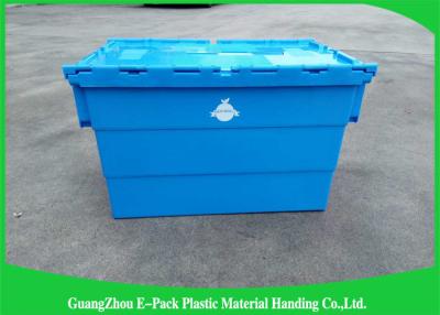 China Packaging Distribution Totes With Hinged Lid , Logistic Big Plastic Containers for sale