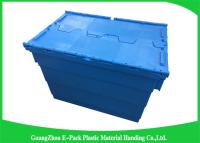 China Blue Plastic Storage Attach Lid Containers Assorted Height 60 * 40 * 41.2cm for sale
