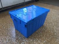 China Attached Lid Mesh Body Plastic Storage Crates For Transportation for sale