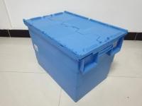 China Large Plastic Nesting Storage Totes Attached Lids Customized Color for sale