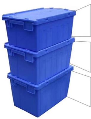 China Customized Logo Printing Plastic Attached Lid Containers / PP Tote Boxes for sale