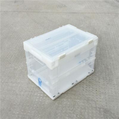 China Attached Lids Collapsible Plastic Tote Boxes / Foldable Plastic Container for sale