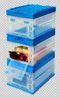 China Durable Collapsible Plastic Containers Opening Width Sides 530*365*335 mm for sale