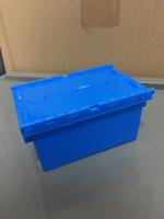 China Small Size 120*80*60 mm Plastic Stack Nest Tote Boxes Attached Lids for sale