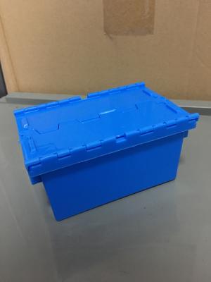 China Small Size 120*80*60 mm Plastic Stack Nest Tote Boxes Attached Lids for sale