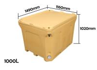 China Plastic Rotational Molding 1000L Dry Ice Cold Box For Seafood for sale