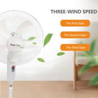China White 16 Inch Solar Rechargeable Stand Fan Height Adjustable 25W for sale