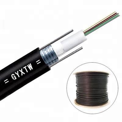 China 2-24 Core GYXTW Armored Multimode Fiber Optic Cable Double Parallel FRP for sale