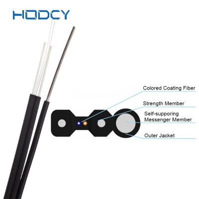 China Flat LSZH FTTH Drop Fiber Optic Cable G657A Self Support Tight Buffer for sale