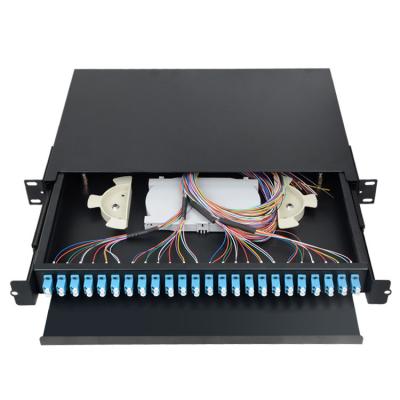 China ODF Fiber Optic Patch Panel Rack Mounted SC FC ST LC 48 Fiber for sale