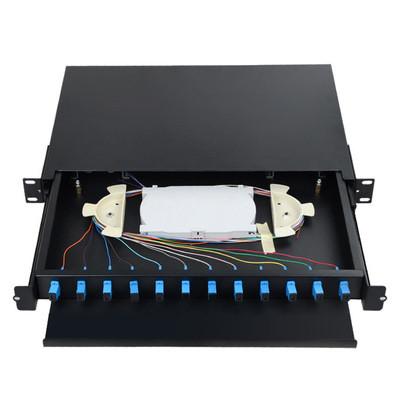 China 19inch Fiber Optic Patch Panel 1U SC Duplex ODF Distribution Frame for sale