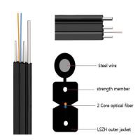 China Outdoor FTTH Drop Fiber Optic Cable 2km G657A1 LSZH Flat Type Single Mode for sale