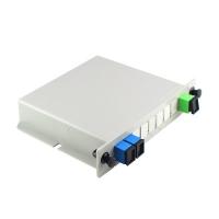 China SC UPC Fiber Optic PLC Splitter DIN 1X2 PLC For FTTX / FTTH Network for sale