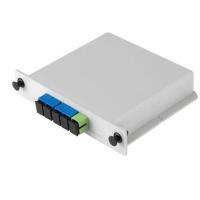 China Cassette Fiber Optic PLC Splitter 1x4 G657A1 G657A2 G652D Low Insertion loss for sale