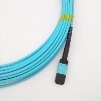 China Hochiry MPO / MTP Trunk Cable 12 Fibers Type B Multimode OM4 Fiber Patch Cord for sale