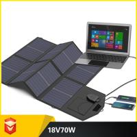 China 70W Solar Energy System Foldable Solar Panel Charger 5V USB Parallel Port Compatible Notebook for sale