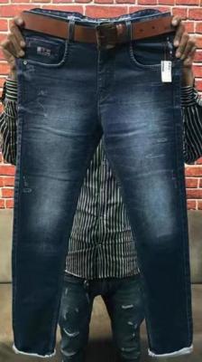 China Custom Logo Stretch Denim Pants Slim Fit Men's Casual Jeans 28 Waist High Quality Wholesale for sale
