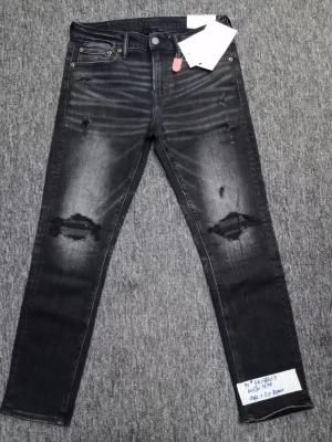 China Custom Logo Stretch Denim Pants Slim Fit Men's Casual Jeans 34 Waist for sale