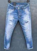China Custom Logo Stretch Denim Pants Slim Fit Casual Fashion Men Jeans 84 for sale
