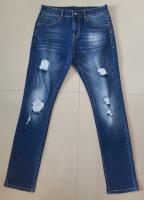 China Custom Logo Slim Fit Stretch Denim Jeans for Men Casual Trendy Pants 19507-1 for sale