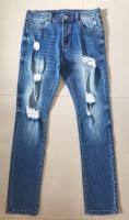 China Men Stretch Denim Pants Custom Logo Slim Fit Casual Jeans 98 Cotton 2 Elastane for sale
